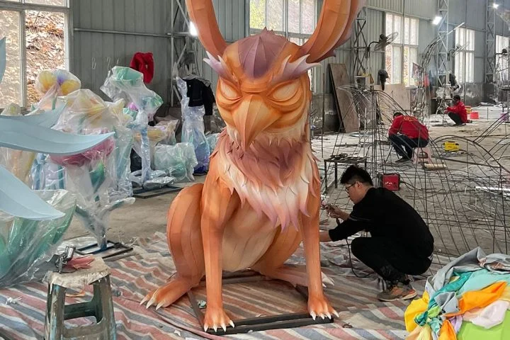 Chinese Monster Lantern & Mythical Creatures-PaintingLantern